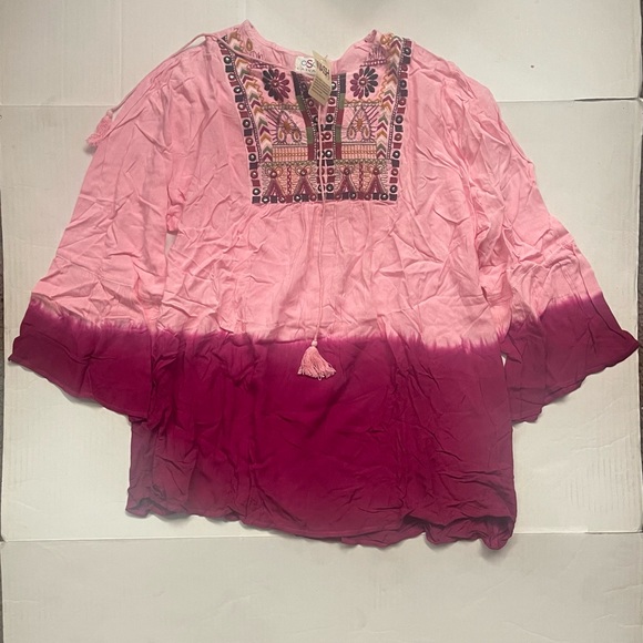 Oso Casuals | Tops | Oso Casuals Pink Tiedye Blouse Extra Large New ...